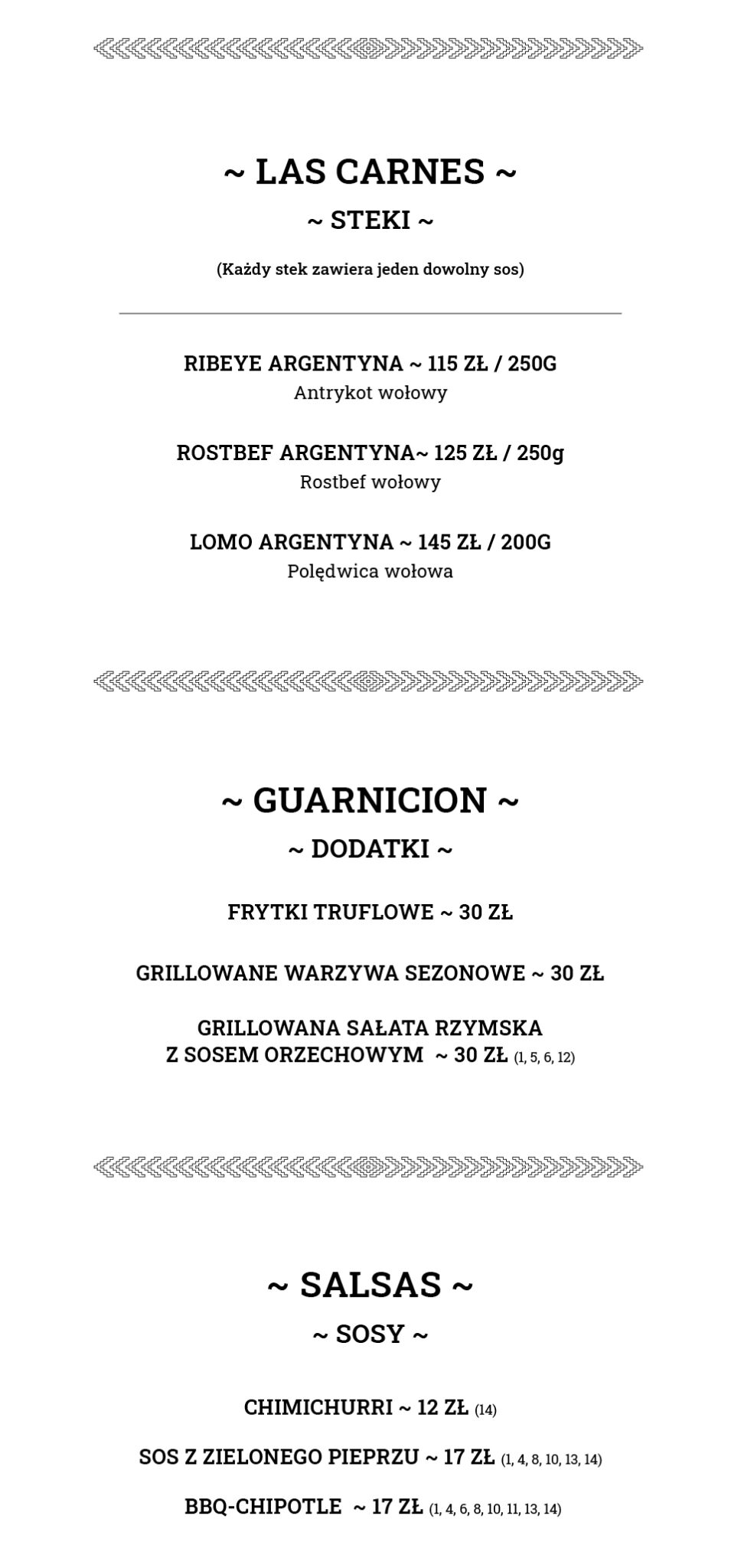 Menu – Ceviche Bar